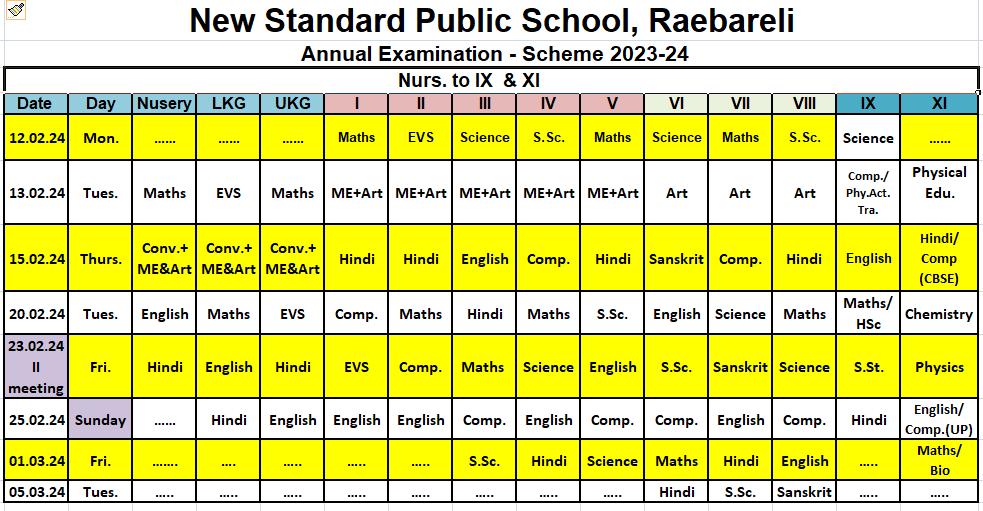 Home Page - New Standard Public School- Salethu, Maharajganj, Raebareli ...